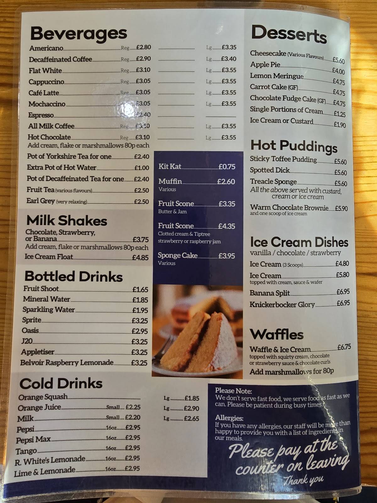 Menu at The Cottage Loaf (Hildreds Shopping Centre) cafe, Skegness