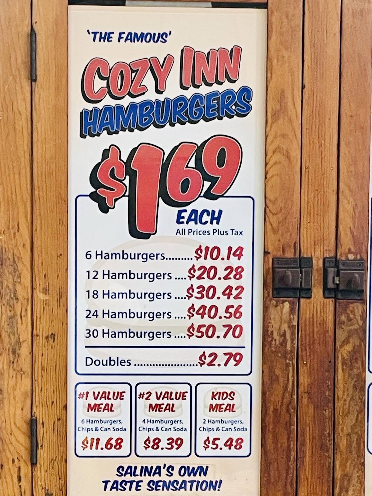 Menu at The Cozy Inn fast food, Salina