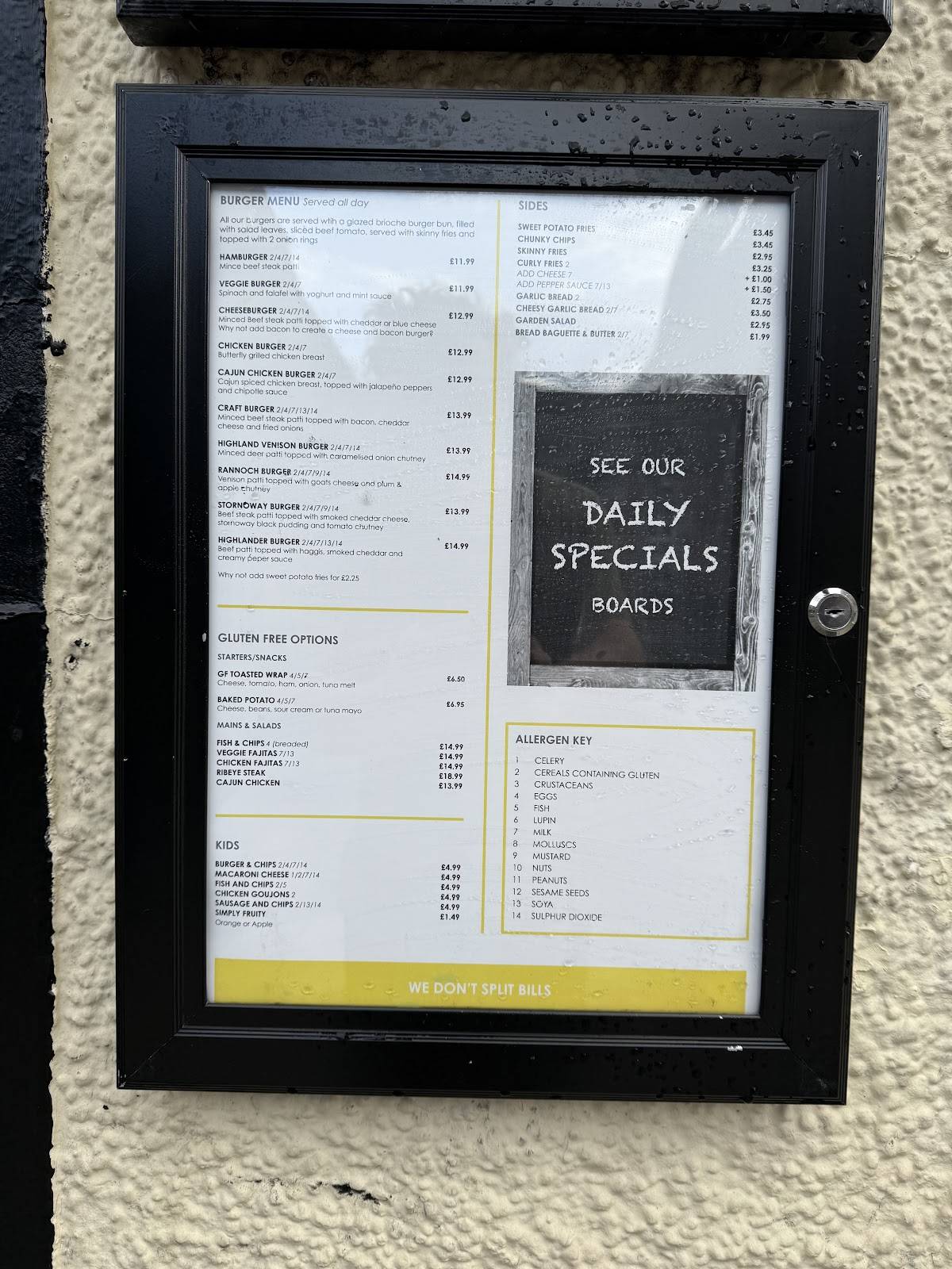 Menu at The Crofter Bar and Restaurant, Fort William