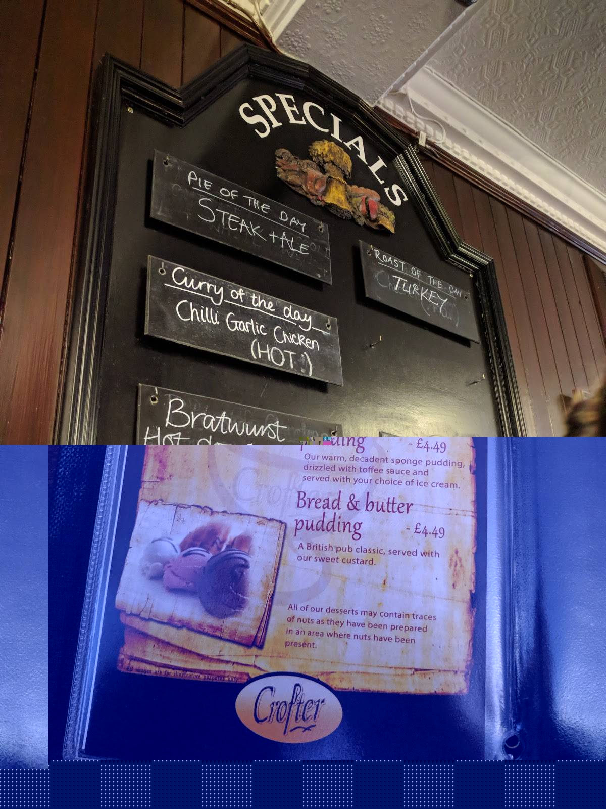 Menu at The Crofter Bar and Restaurant, Fort William