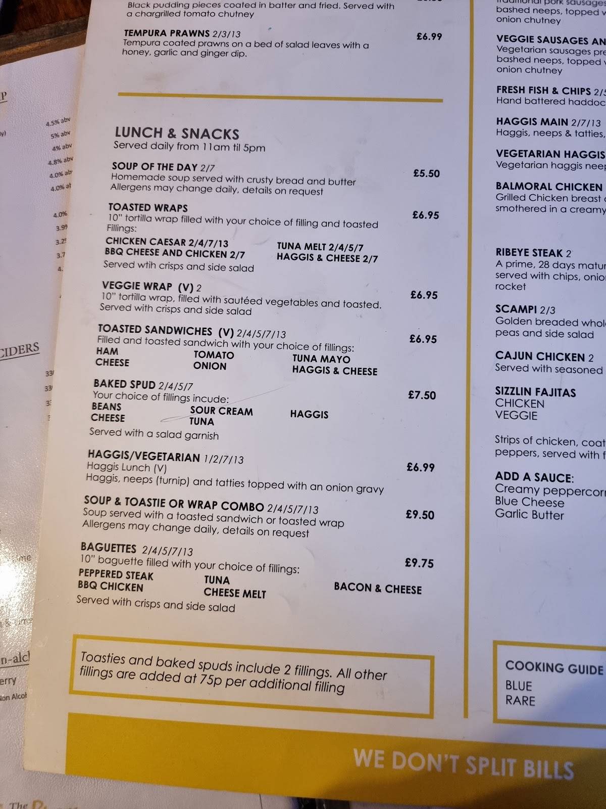 Menu at The Crofter Bar and Restaurant, Fort William