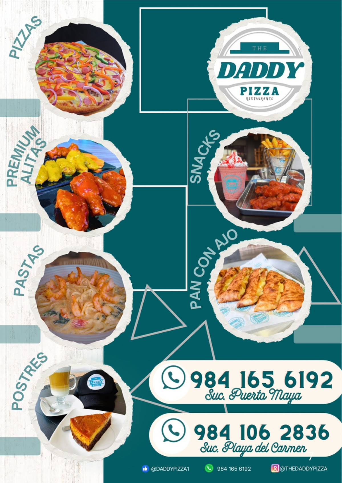 Menu at The Daddy Pizza restaurant, Puerto Aventuras, Calz. Puerto Maya ...