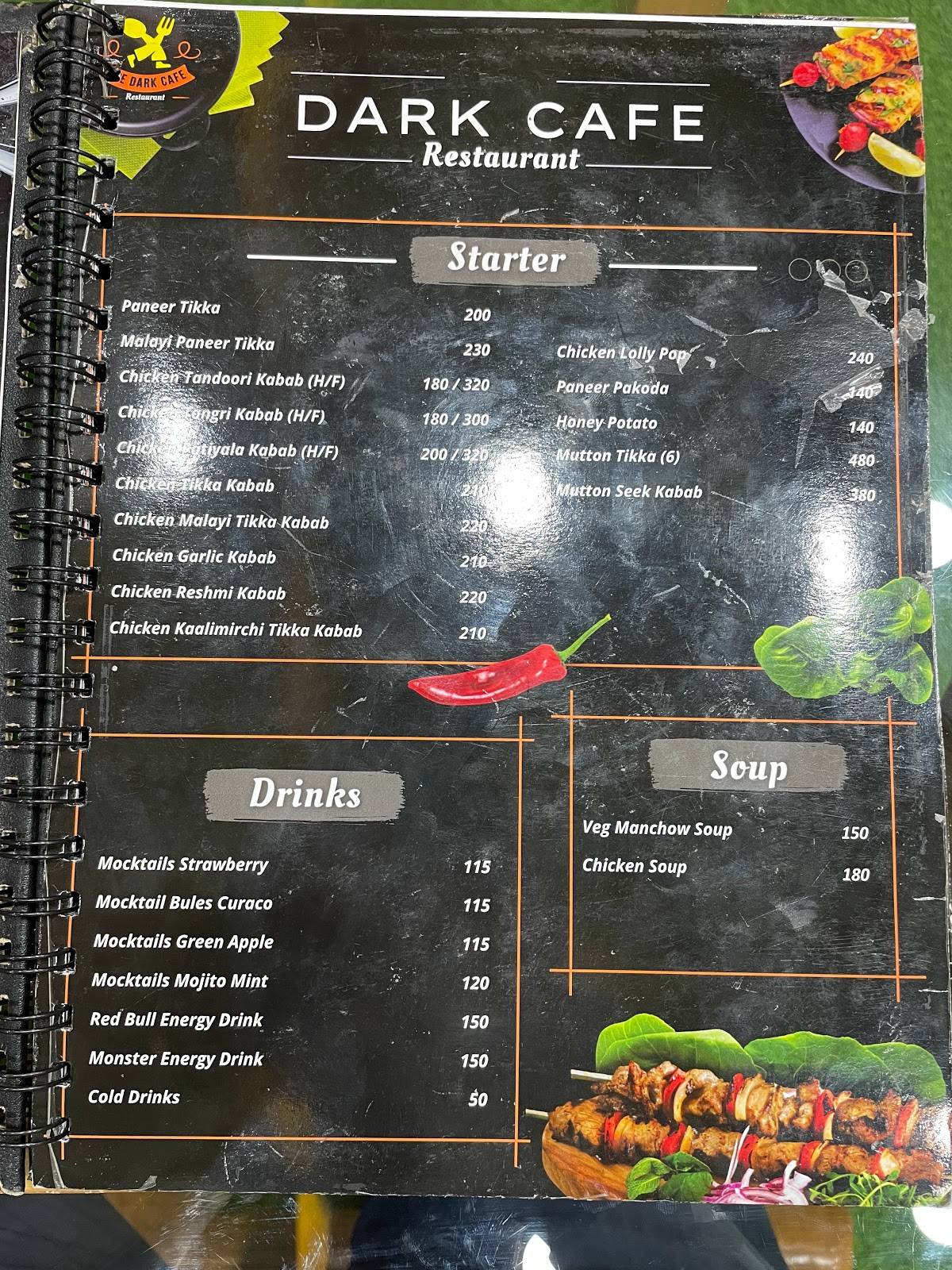 Menu at The Dark Cafe & Restaurant, Patna