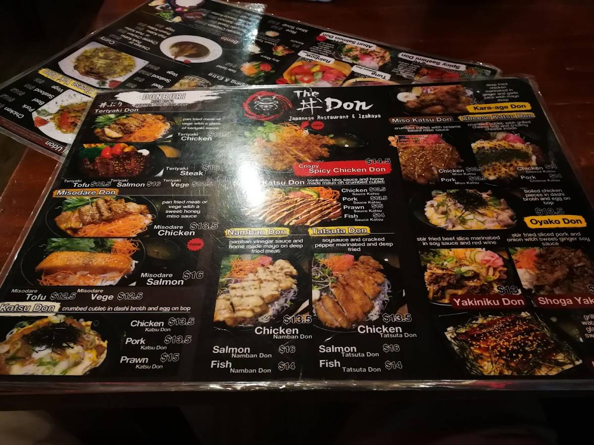 Menu at The Don restaurant, Auckland, 47 High St