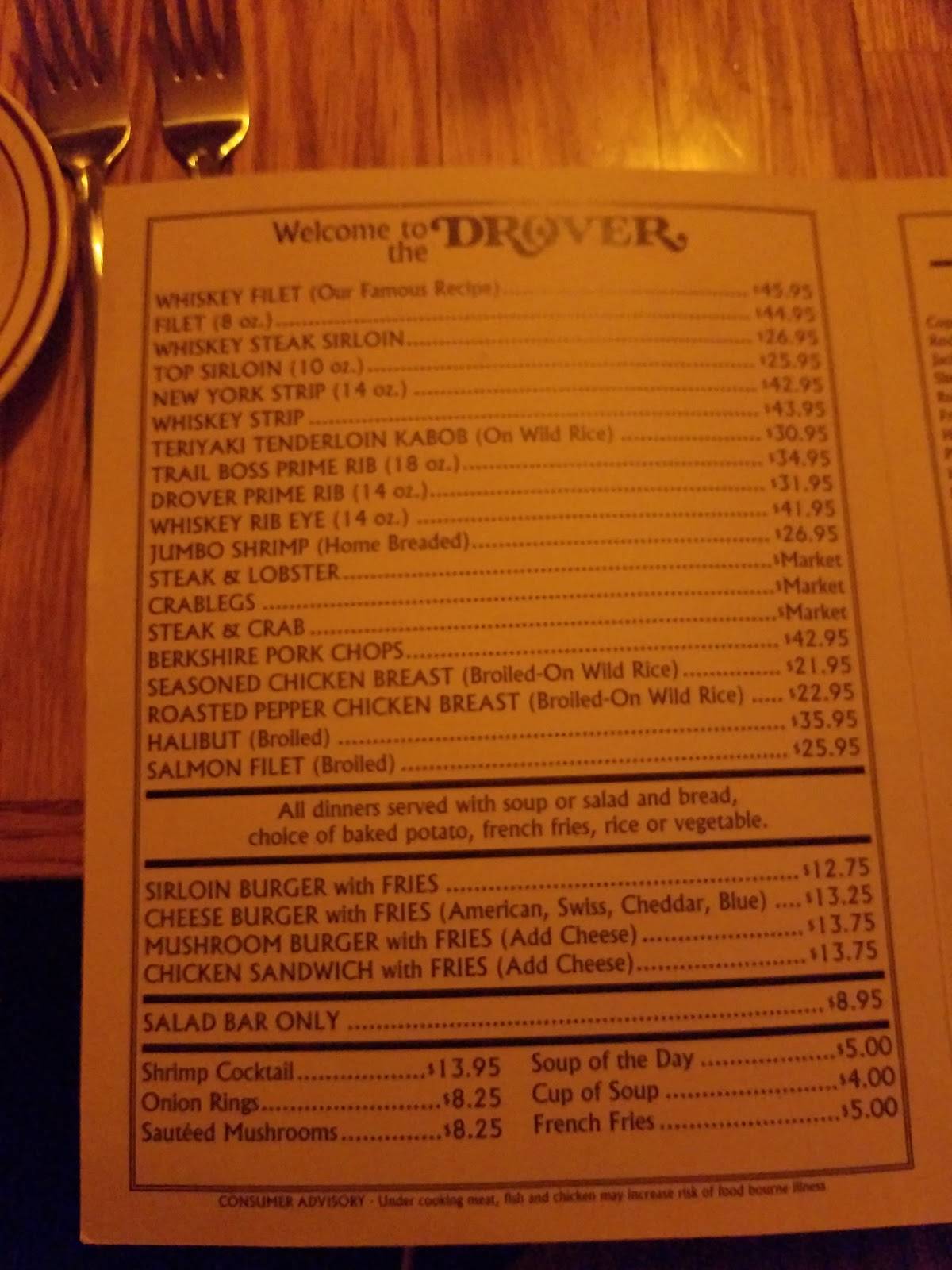 Menu at The Drover pub & bar, Omaha, S 73rd St