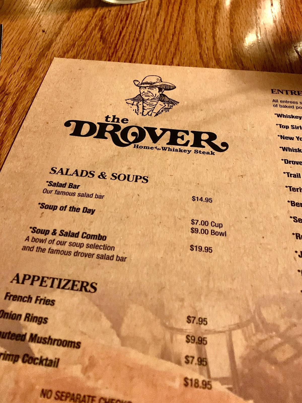 Menu at The Drover pub & bar, Omaha, S 73rd St
