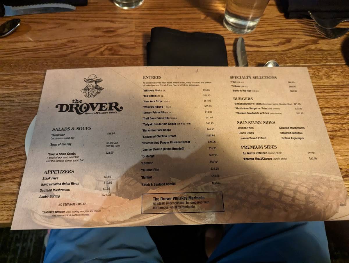 Menu at The Drover pub & bar, Omaha, S 73rd St