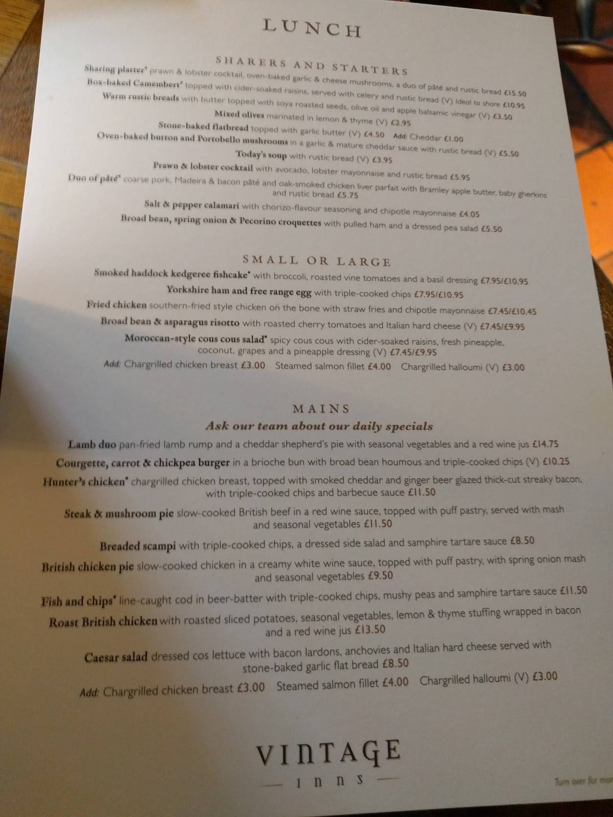 Menu at The Dun Cow pub & bar, Rugby, The Green