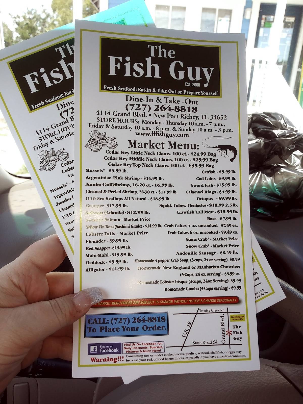 Menu at The Fish Guy restaurant, New Port Richey