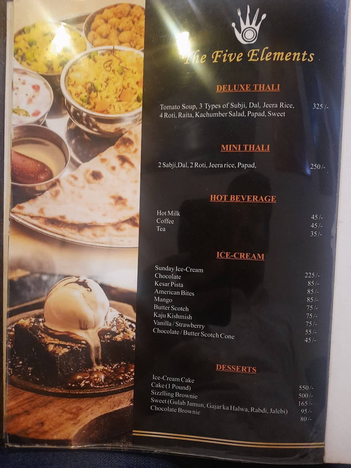 Menu at The Five Elements Restaurant, Nashik, Mahatma Nagar-Untwadi Rd