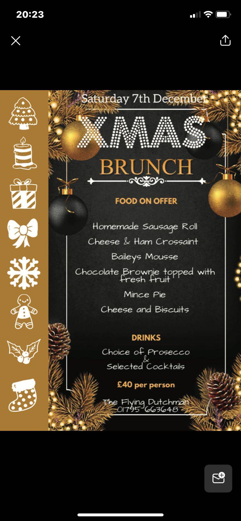 Menu at The Flying Dutchman pub & bar, Queenborough