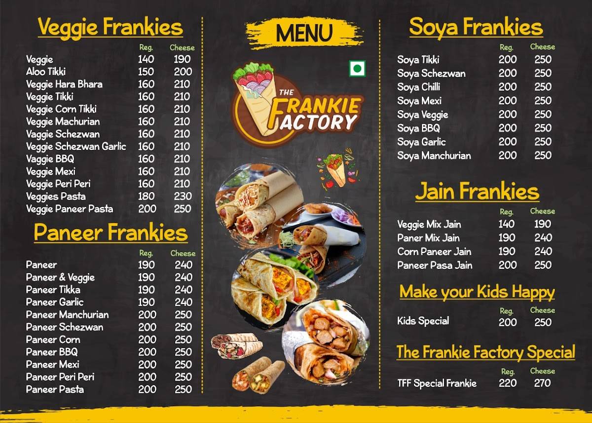 Menu at The Frankie Factory, Ahmedabad