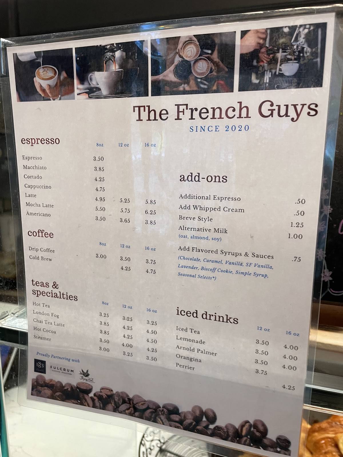 Menu at The French Guys Bakery, Seattle, 810 E Roy St