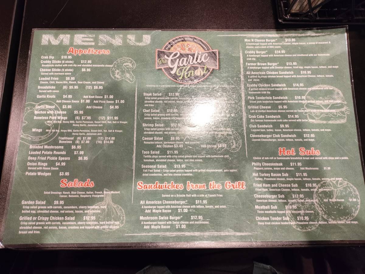 Menu at The Garlic Knot Restaurant, McConnellsburg