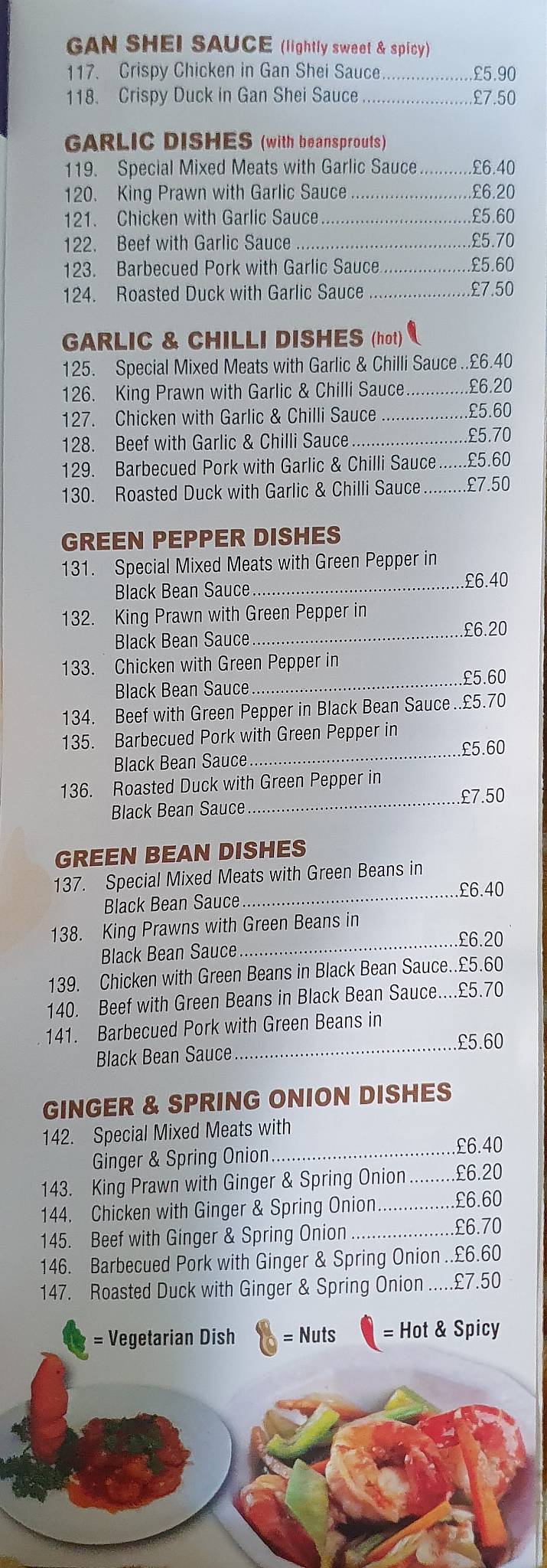Menu at The Golden Garden fast food, Immingham