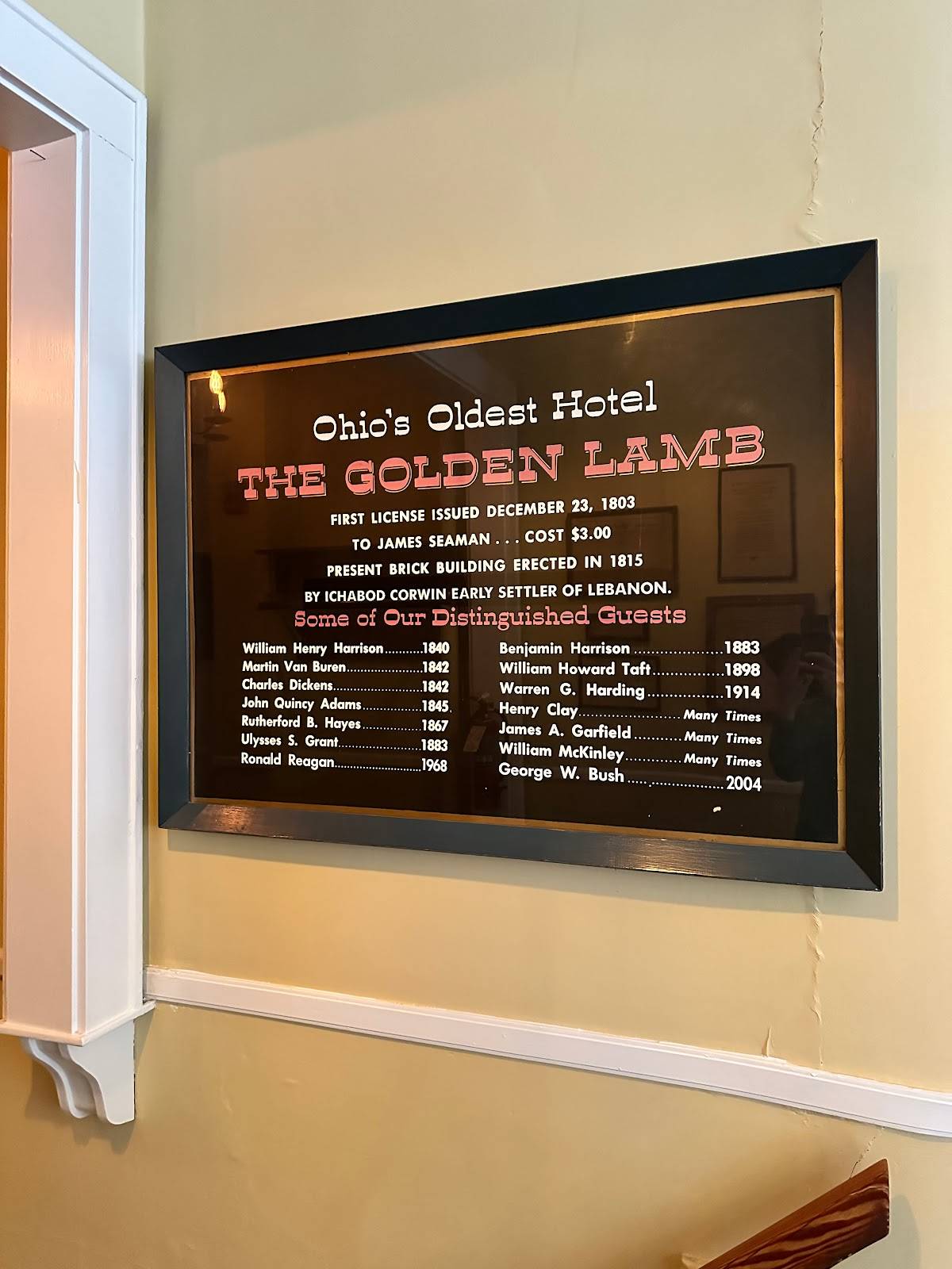 Menu at The Golden Lamb Restaurant & Hotel, Lebanon