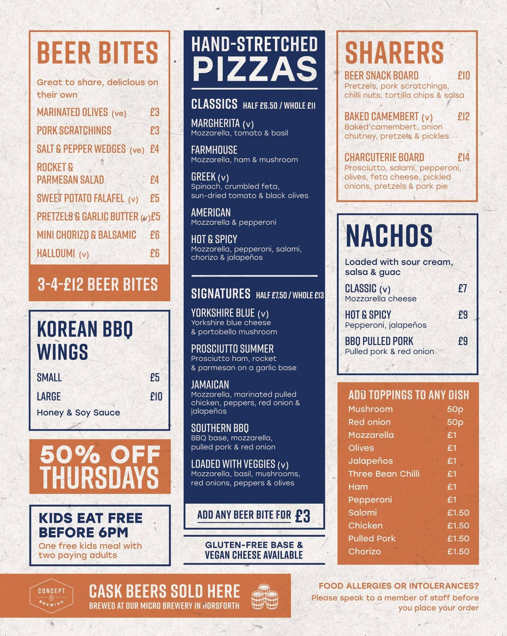 Menu at The Great Northern Brewhouse pub & bar, Bradford
