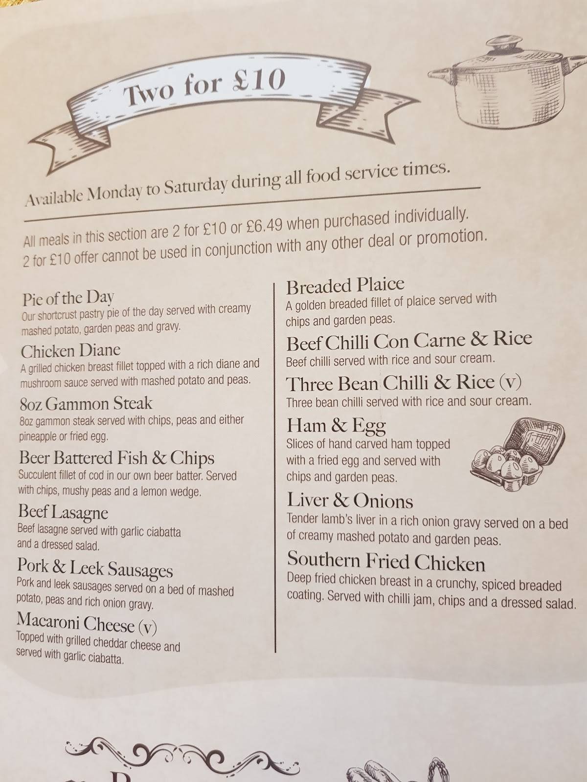 Menu at The Great Northern pub & bar, Langley Mill