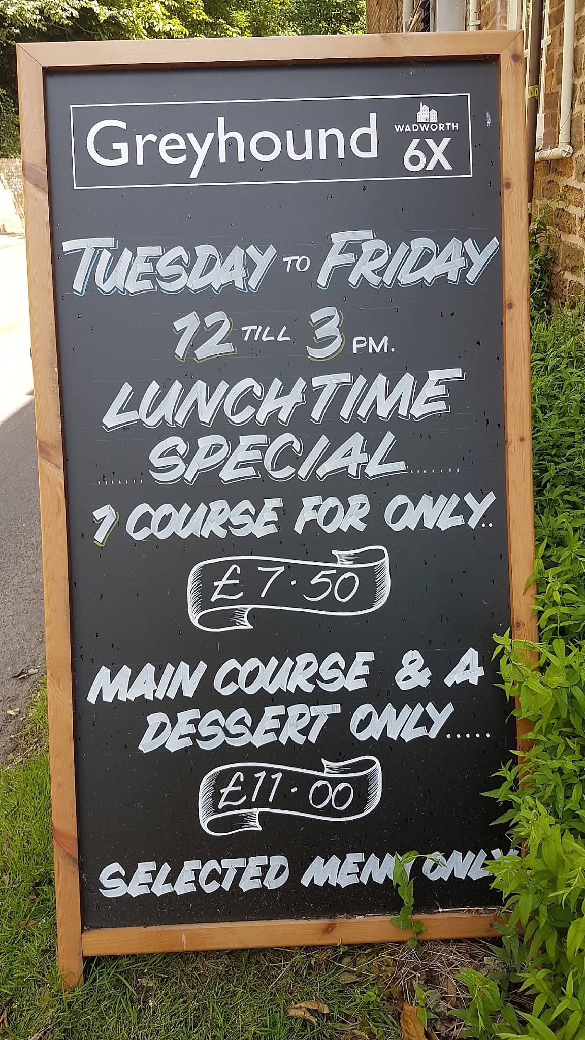 Menu at The Greyhound pub & bar, Bromham