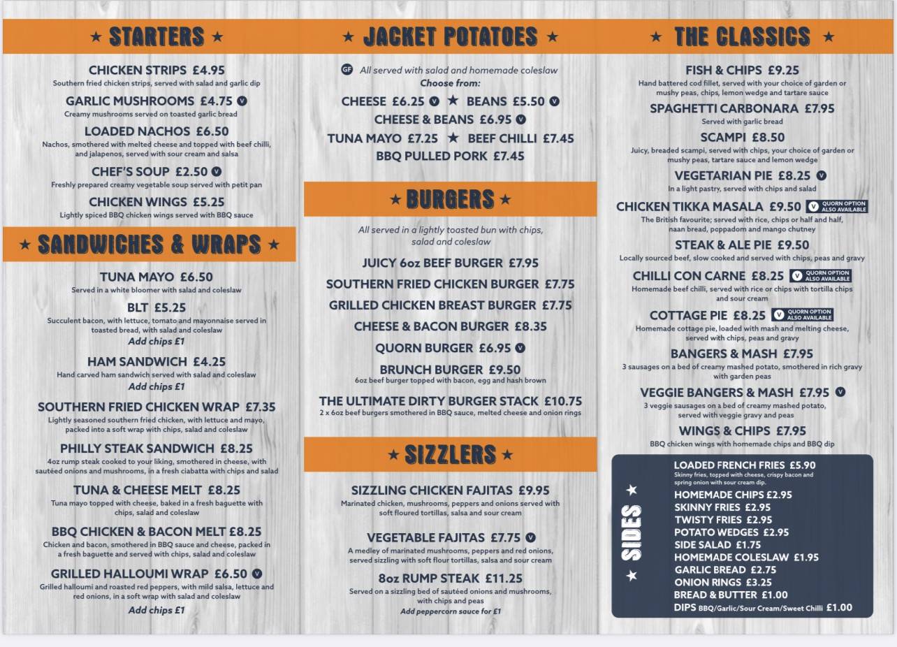 Menu at The Griffin pub & bar, Stockton-on-Tees