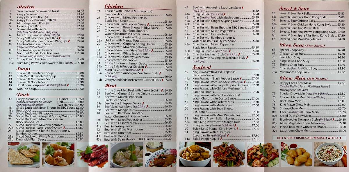 Menu at The Happy Chef Chinese fast food, Seaford