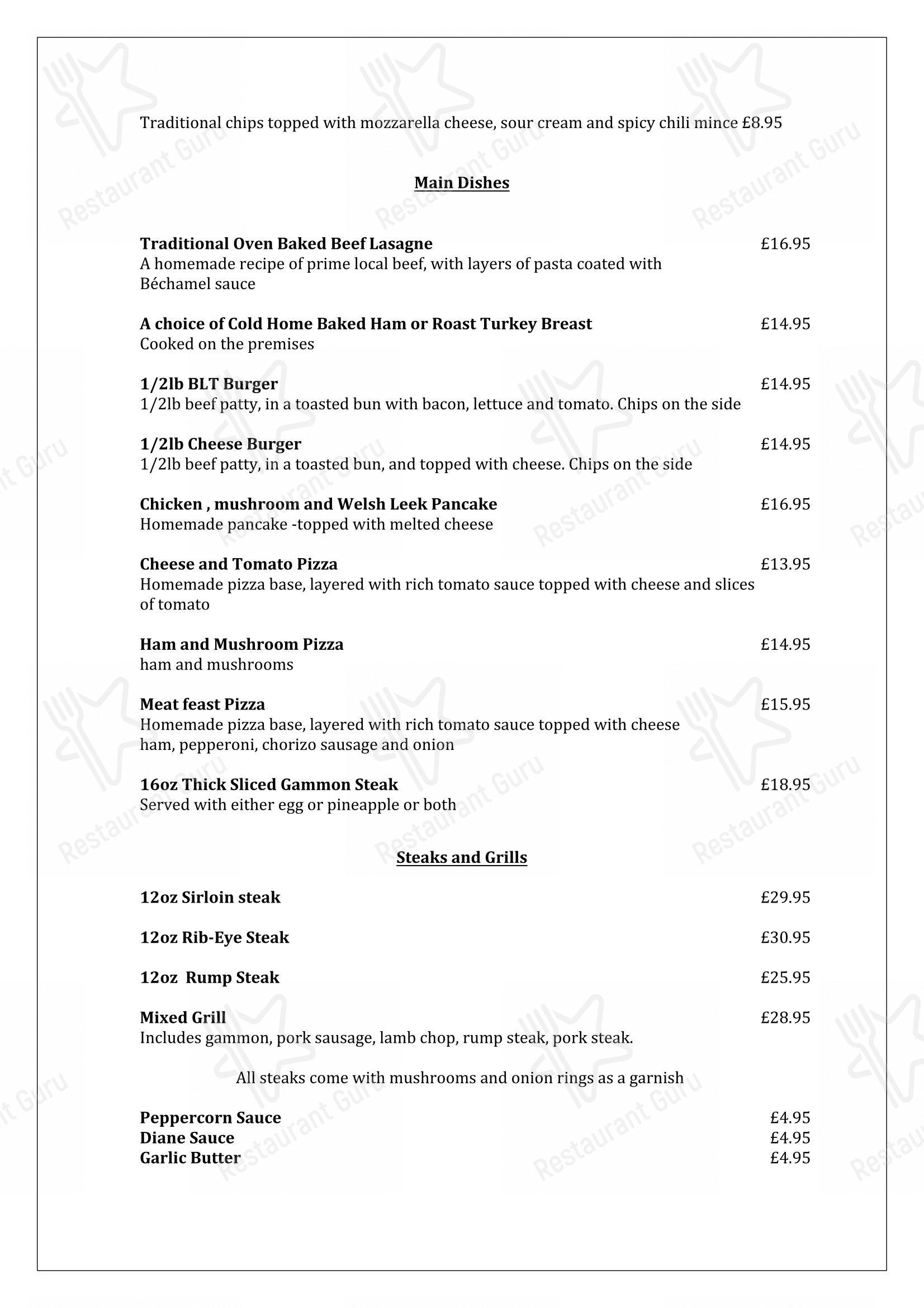 Menu at The Harp pub & bar, Letterston