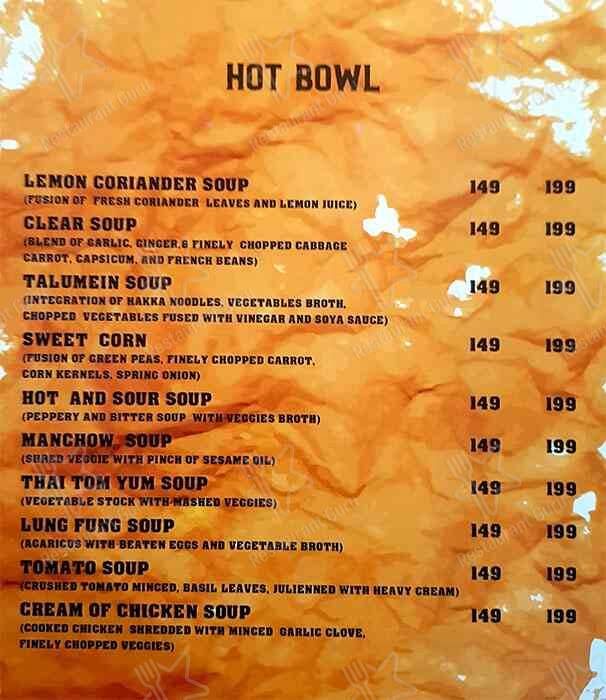 Menu at THE HIDEOUT ( BAR & LOUNGE ), Amritsar