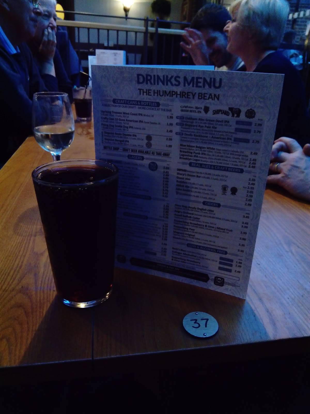 Menu at The Humphrey Bean - JD Wetherspoon pub & bar, Tonbridge