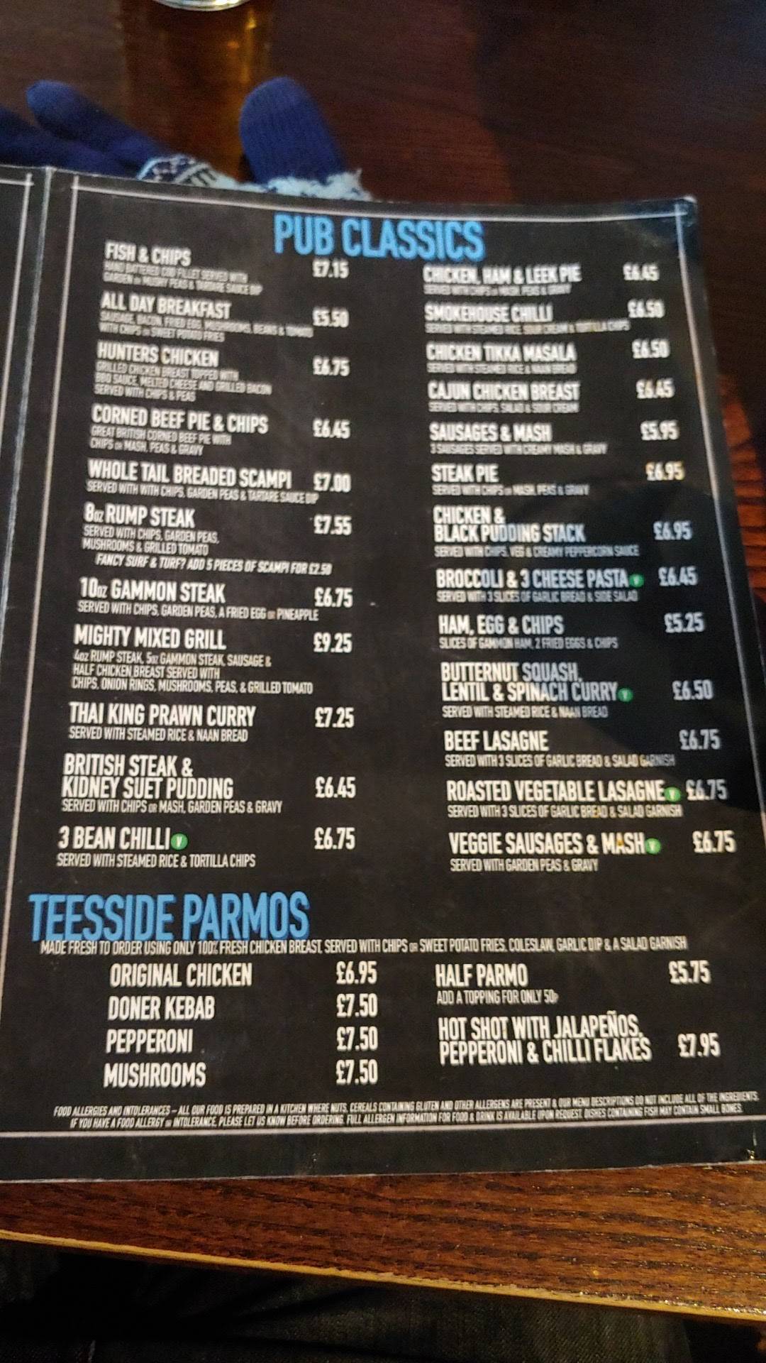 Menu at The Isaac Wilson pub & bar, Middlesbrough