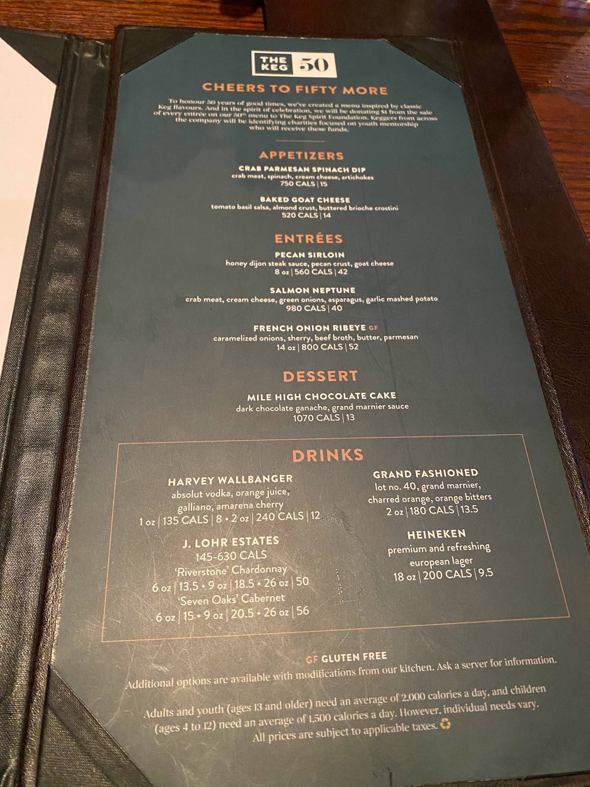 Menu at The Keg Steakhouse + Bar - Guelph, Guelph