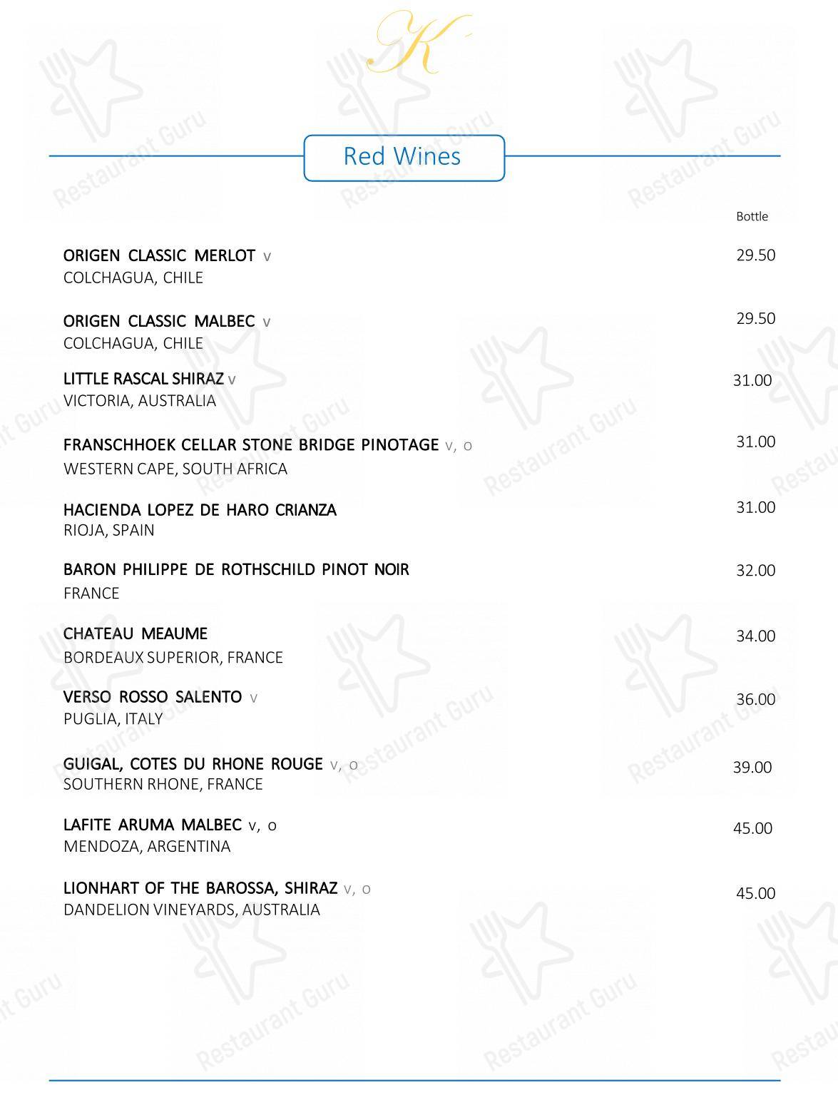 Menu at The Kingsway Hotel restaurant, Cleethorpes
