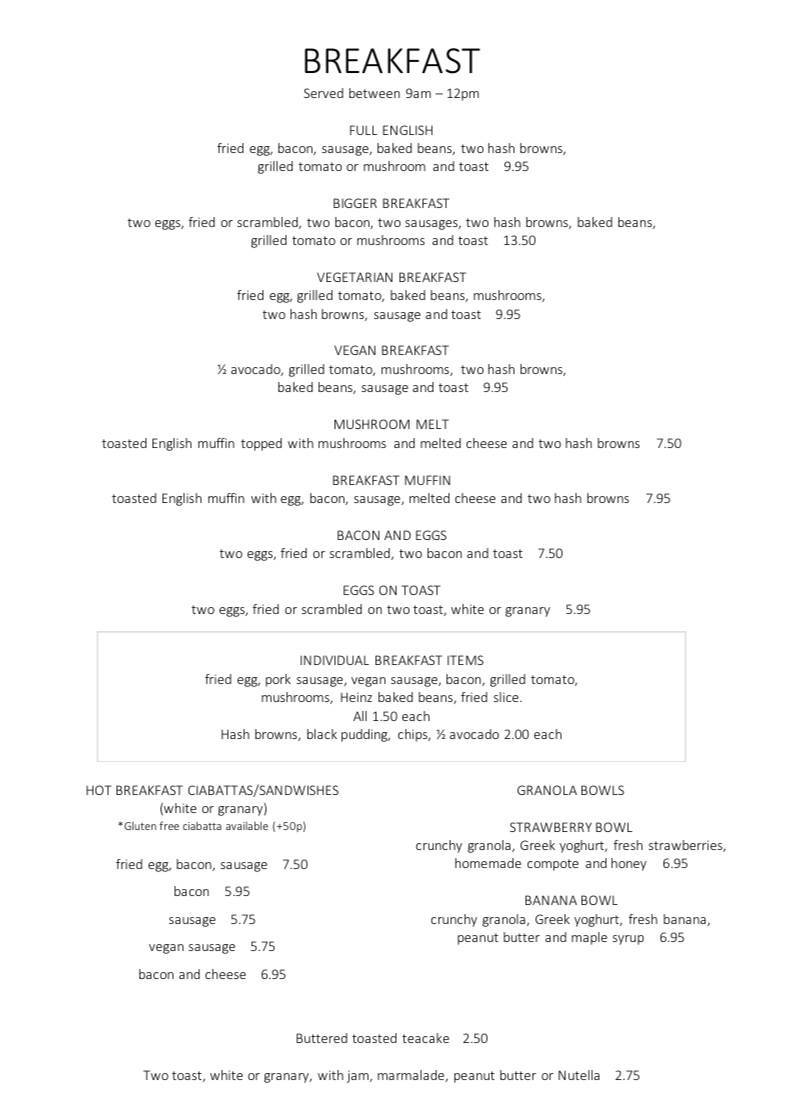 Menu at The Labworth Beach Bistro cafe, Canvey Island