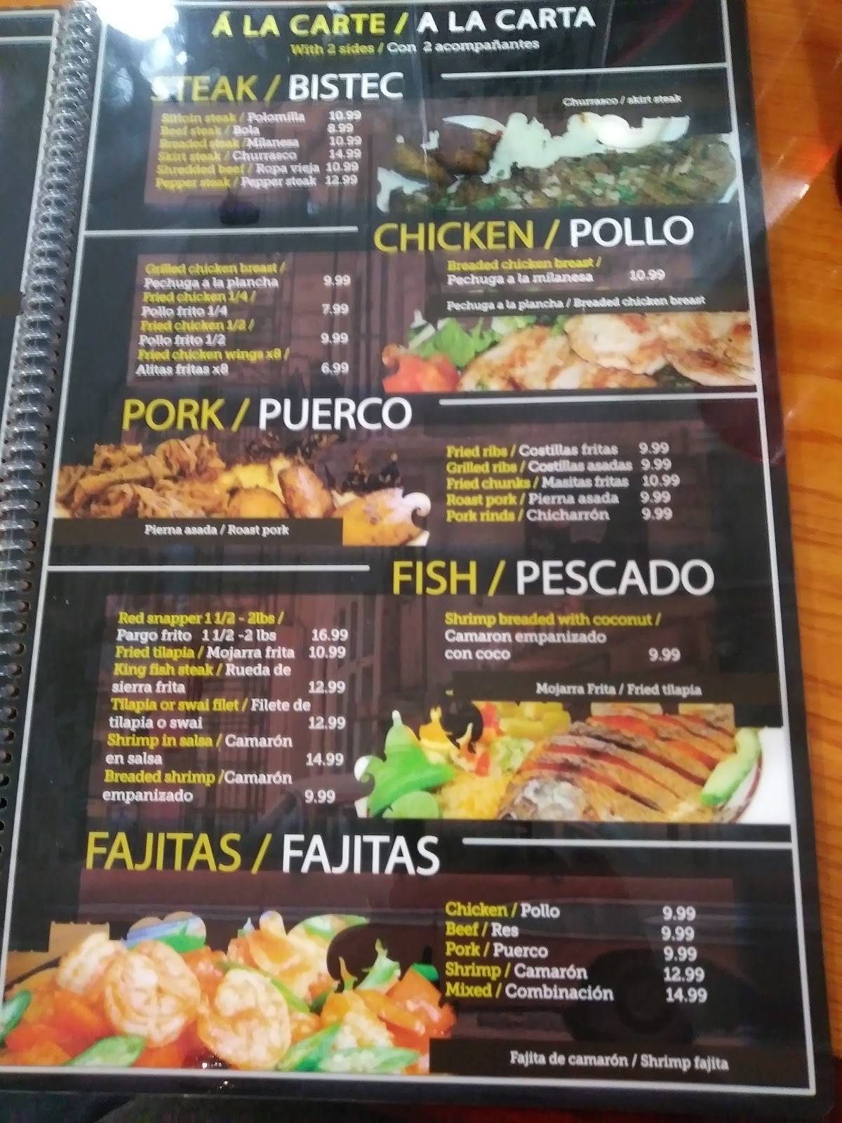 Menu at The Latin House restaurant, Moultrie