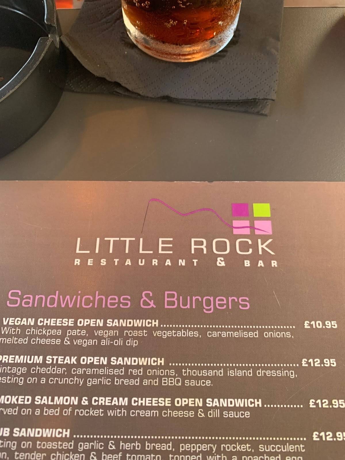 Menu at The Little Rock restaurant, Gibraltar