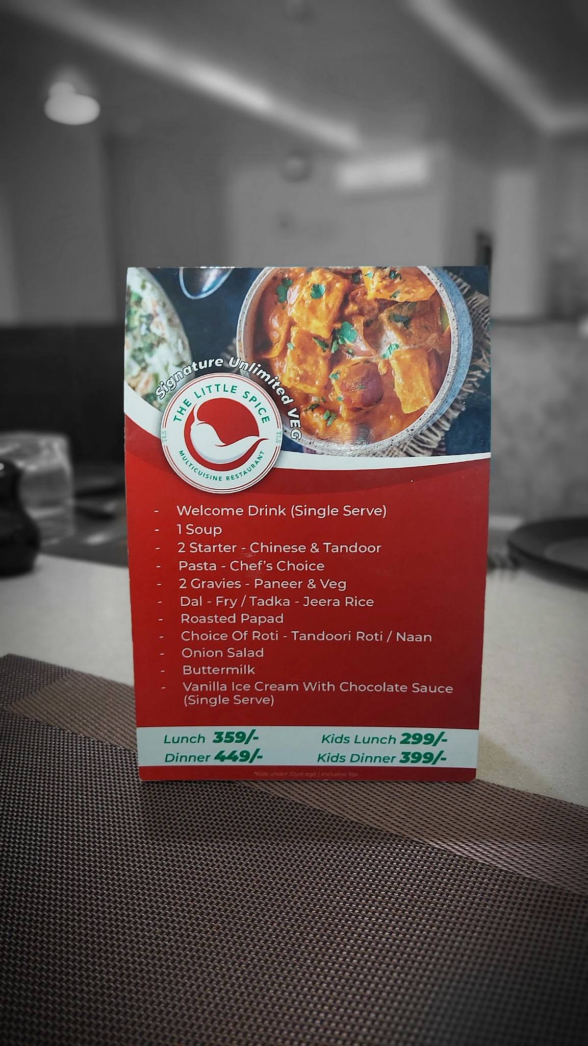 Menu at The Little Spice Restaurant, Ahmedabad