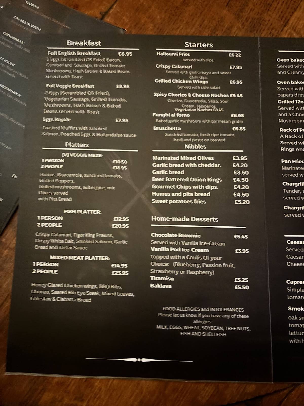 Menu at The Lodge Tavern pub & bar, London, Saunders House