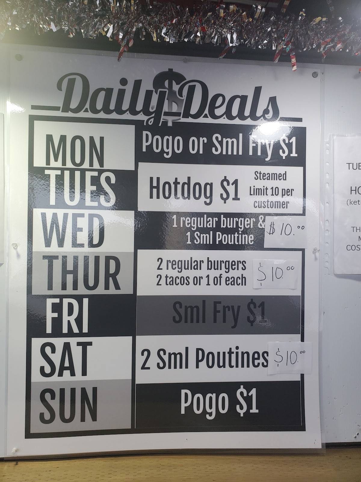Menu at The Loose Caboose restaurant, Cornwall
