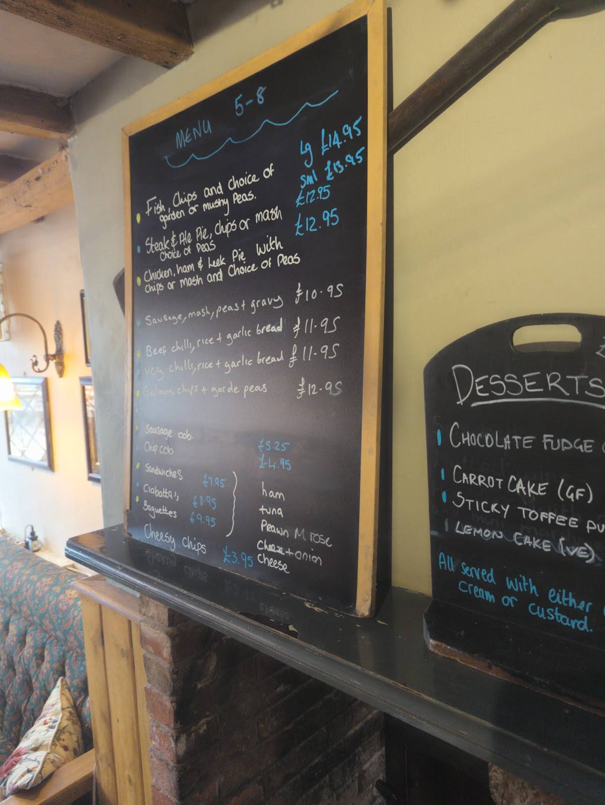 Menu at The Malt Shovel Shardlow pub & bar, Derby, 49 The Wharf