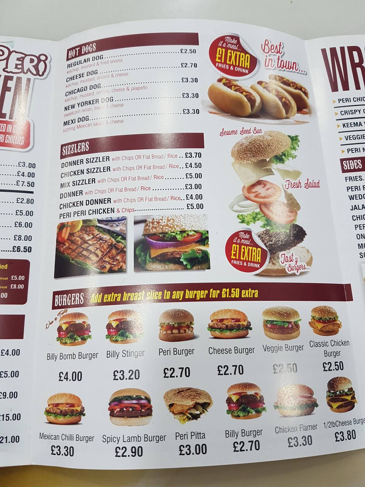 Menu at The Mash's Peri Peri Grill Deane Road fast food, Bolton