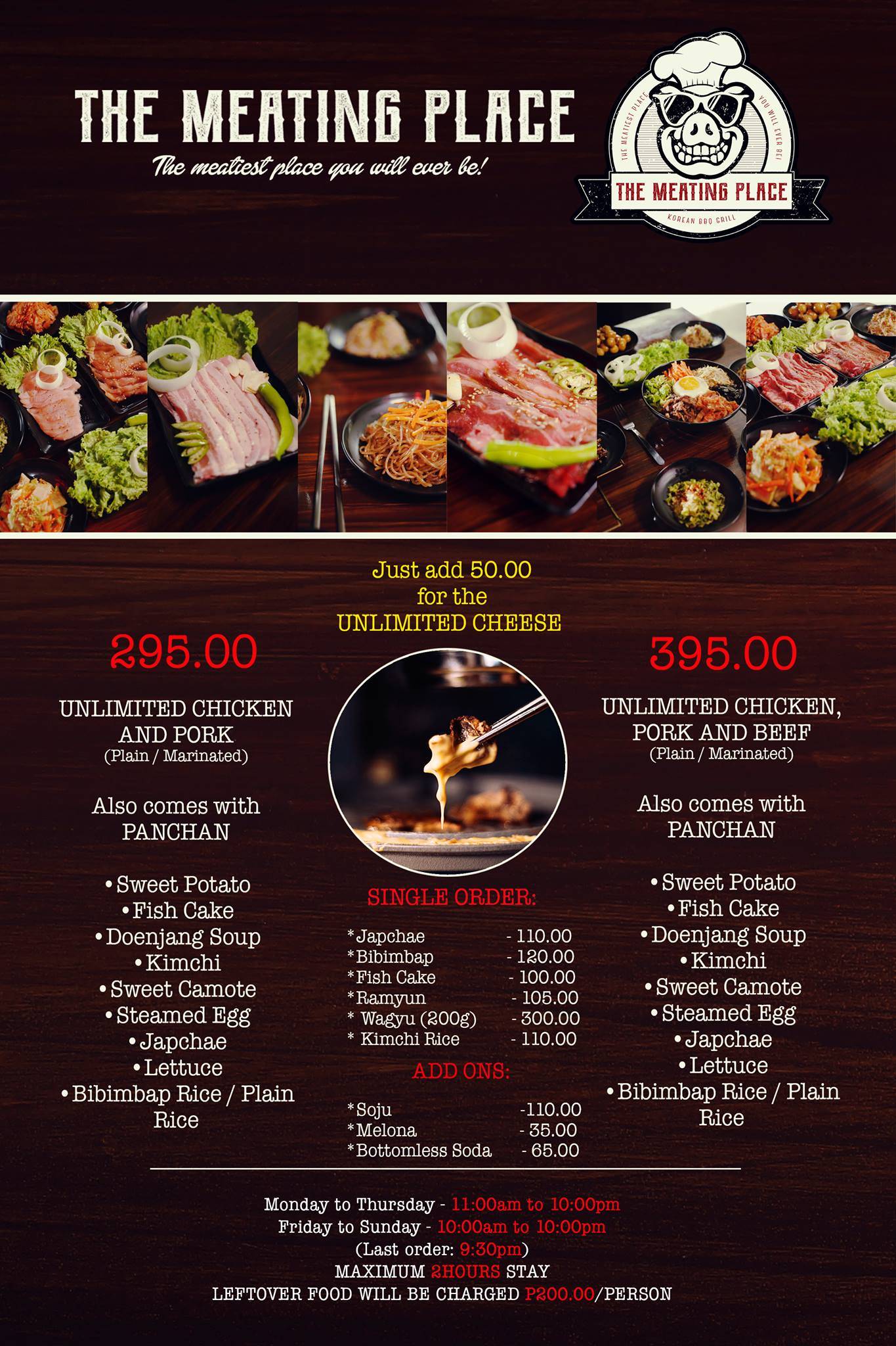 Carta de The Meating Place Korean BBQ, Balagtas
