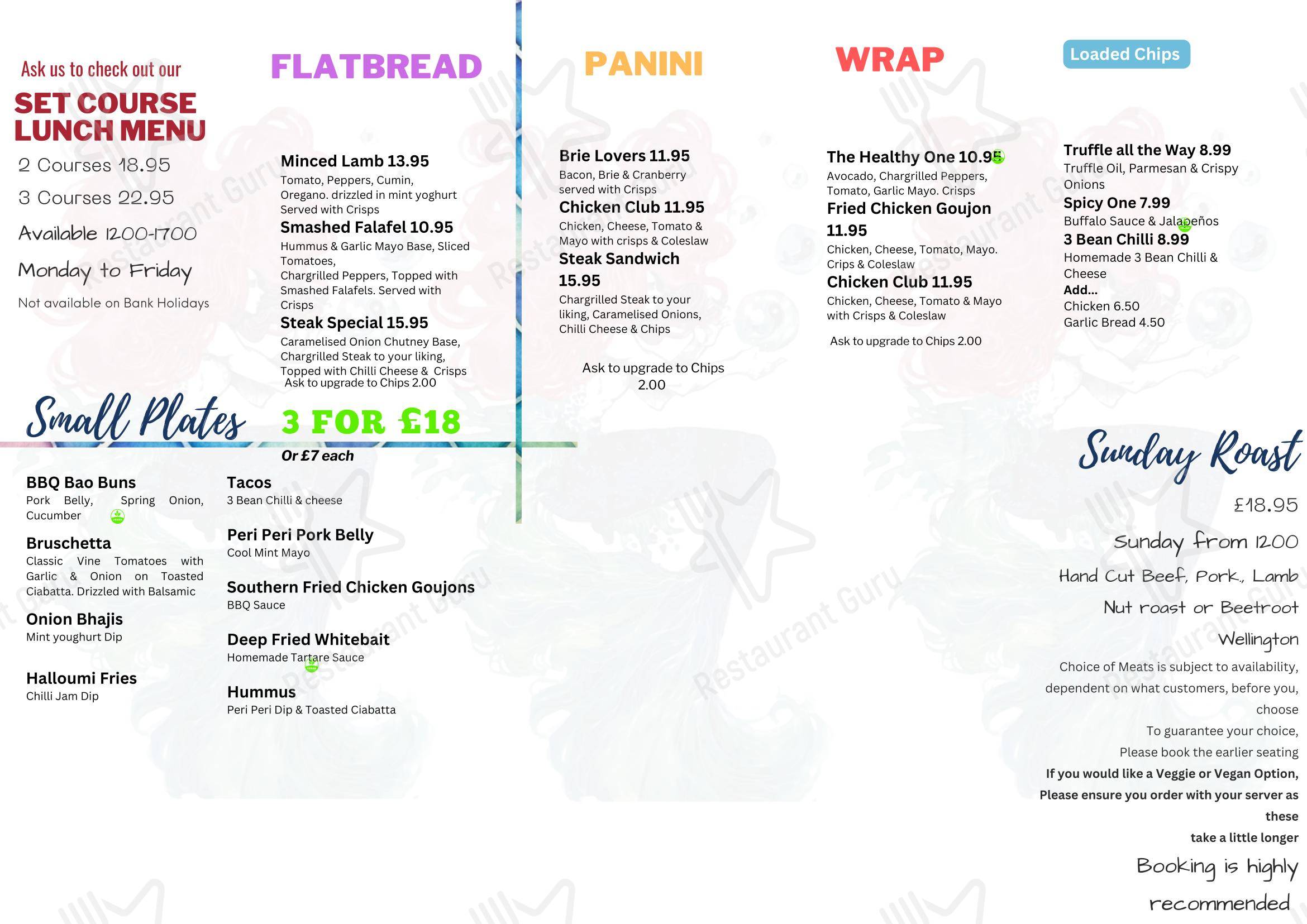 Menu at The Mermaid Cafe Bar & Restaurant, The Mumbles
