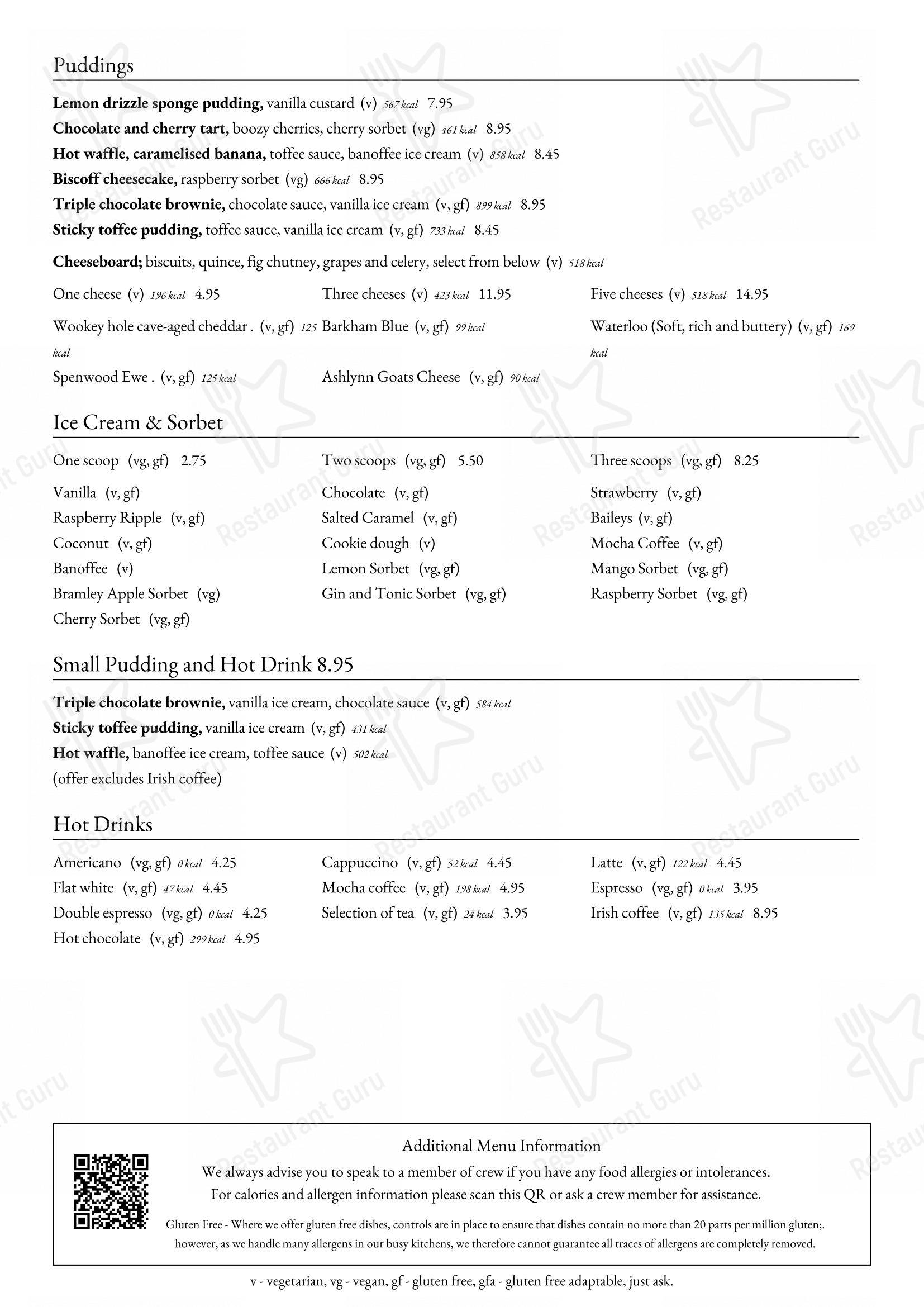Menu at The Mill House pub & bar, North Warnborough