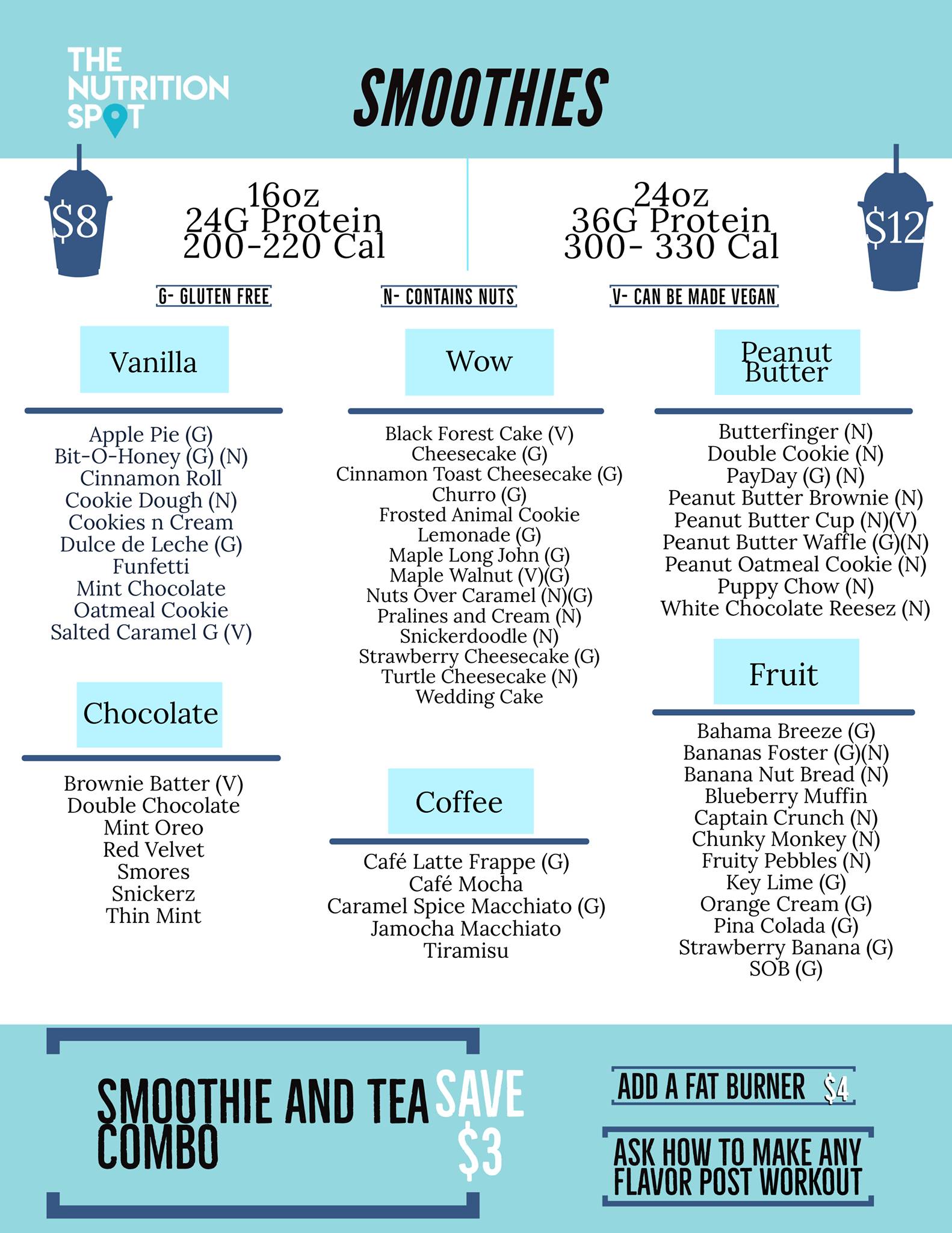 Menu at The Nutrition Spot pub & bar, Middletown