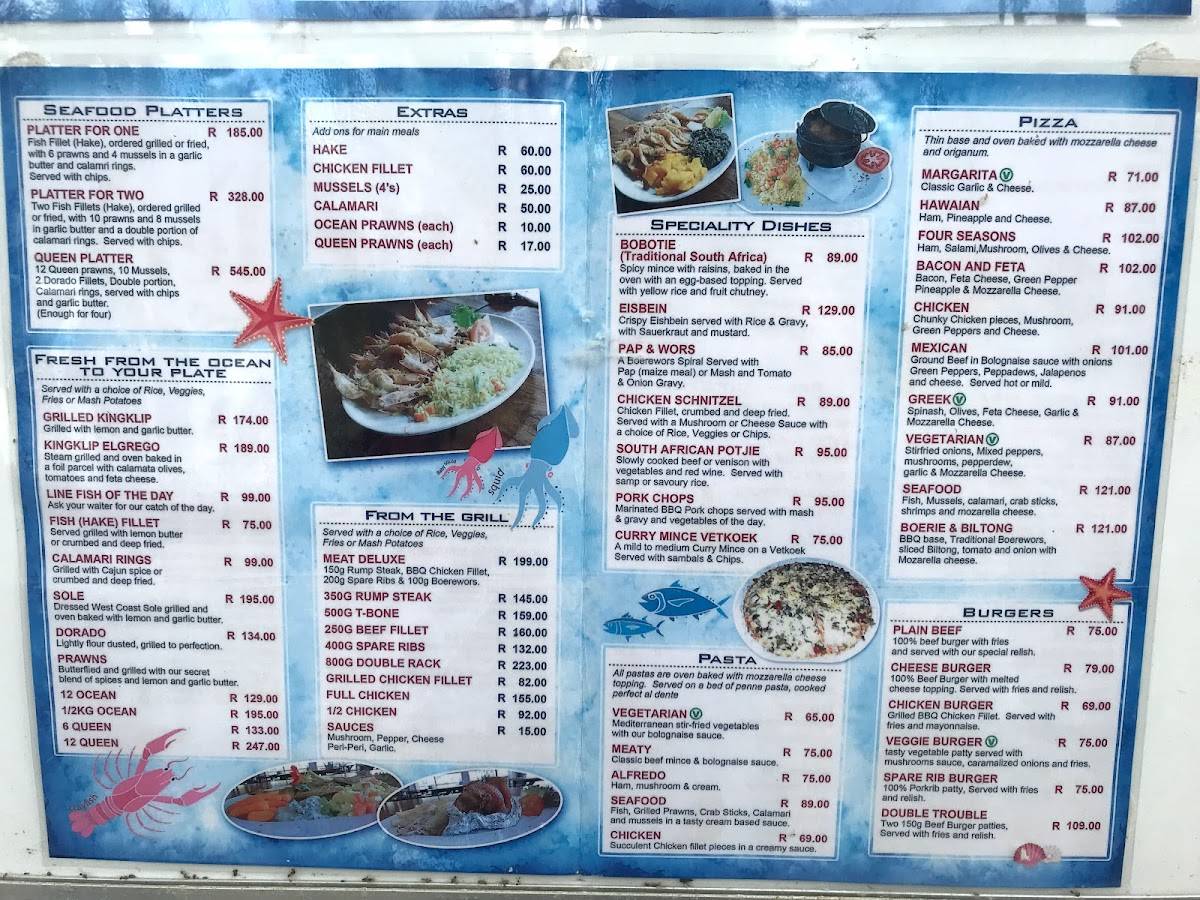 Menu at The Ocean Grill Restaurant, Saint Lucia
