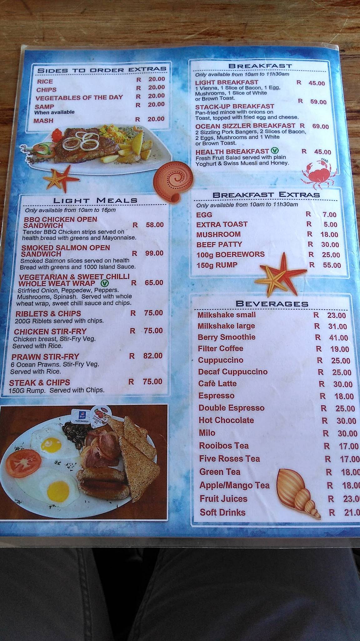 Menu at The Ocean Grill Restaurant, Saint Lucia