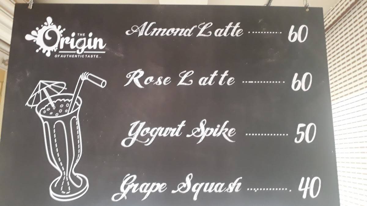 Menu at The Origin, Bengaluru