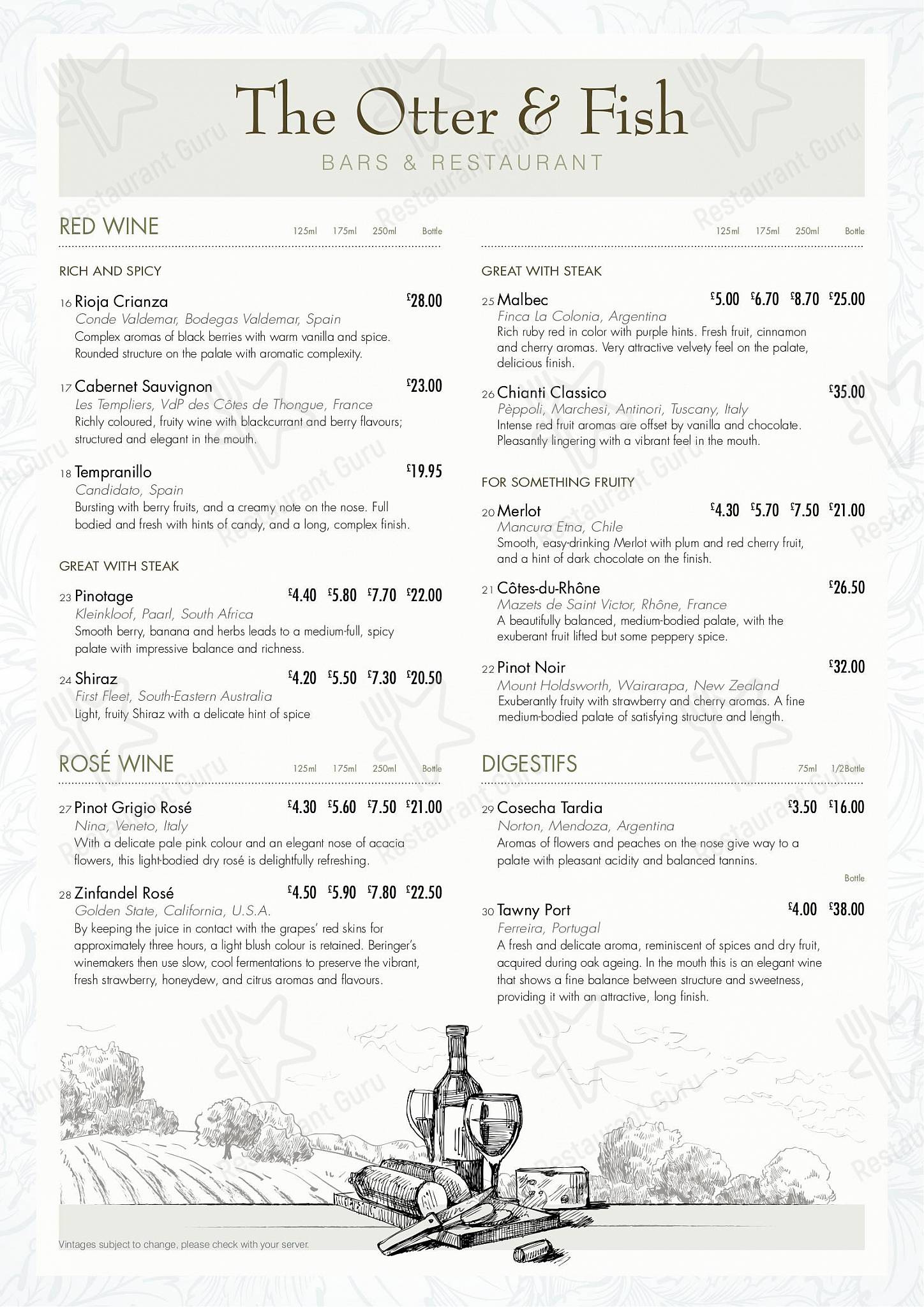 Menu at La Vita pub & bar, Darlington