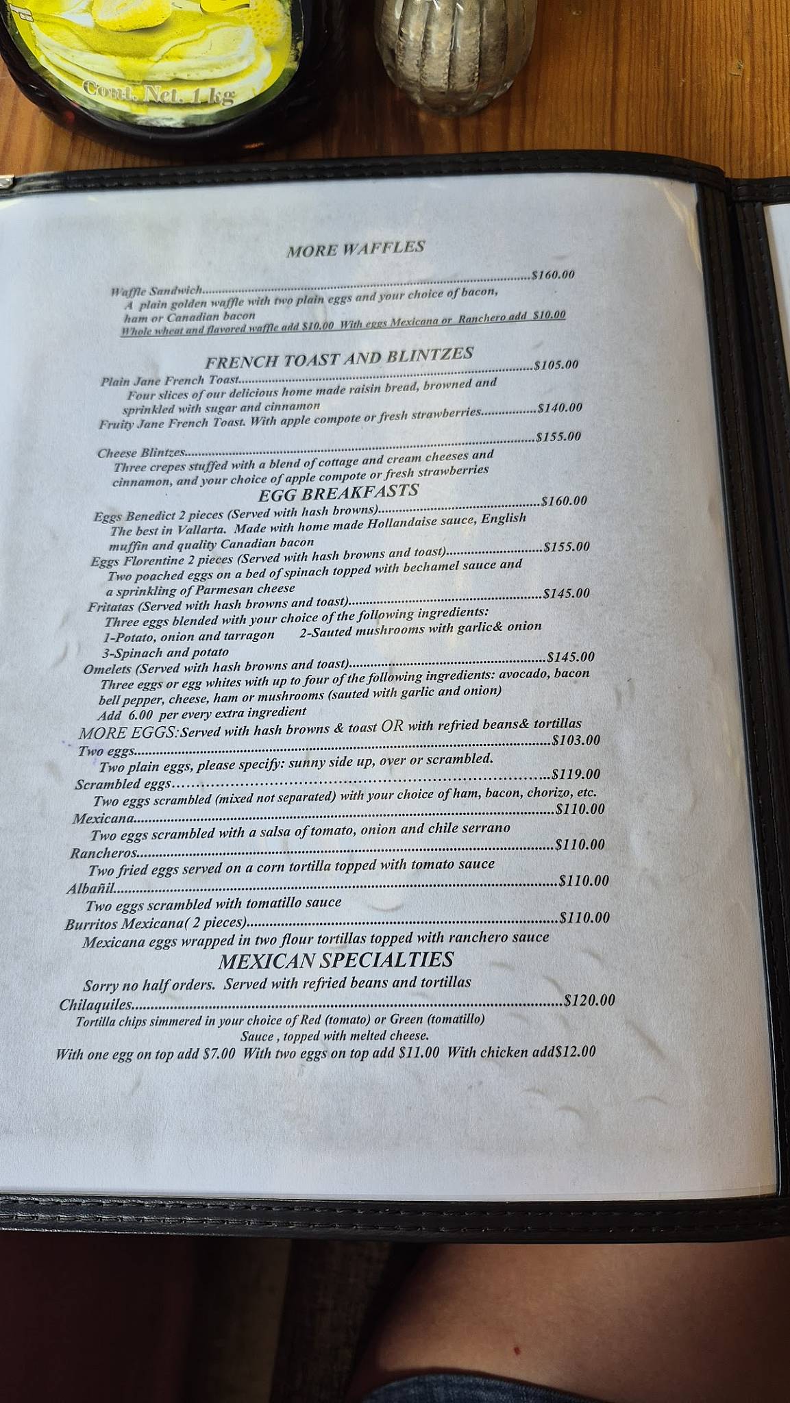 Menu at The Pancake House desserts, Puerto Vallarta, Basilio Badillo 289