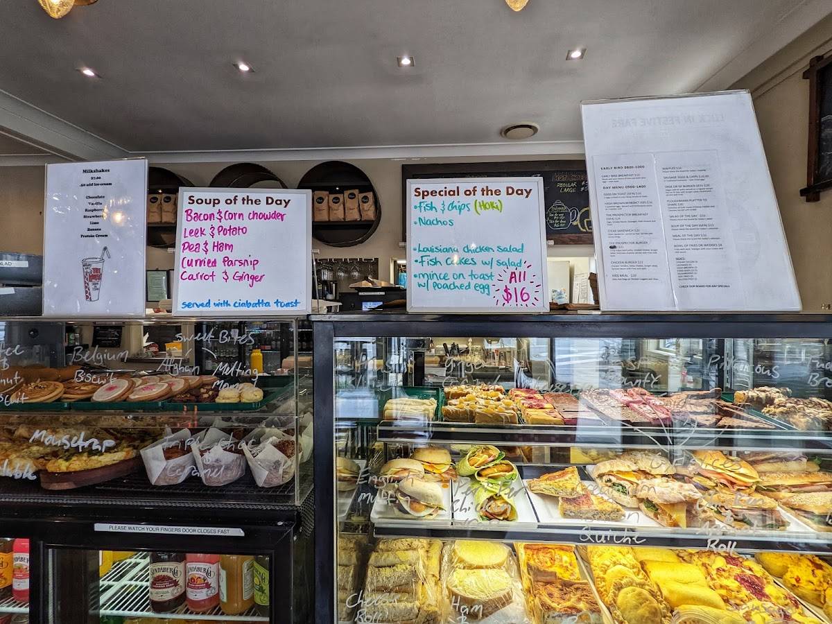 Menu at The Prospector cafe, Lawrence