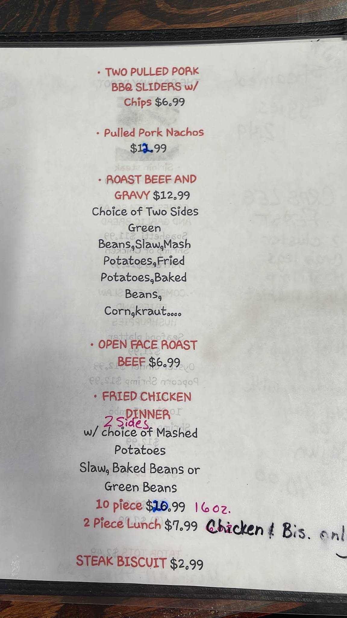 Menu at The Railway Depot steakhouse, Richlands